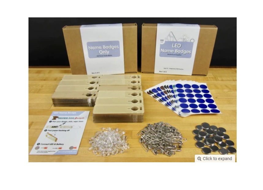 LED Acrylic Name Badge Kit - Classroom Set (100 Pack) — Robotix ...