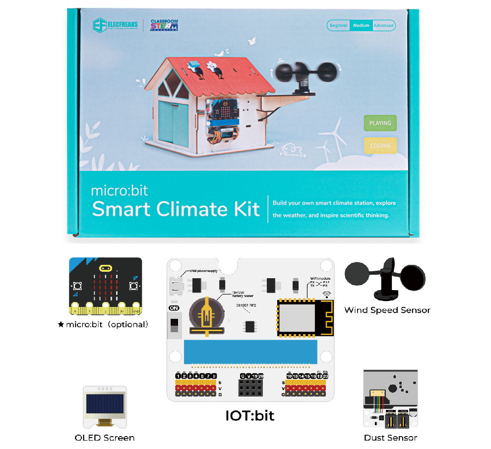 NEW! Smart Climate Kit, (designed based on micro:bit V2 and IOT:bit ex ...